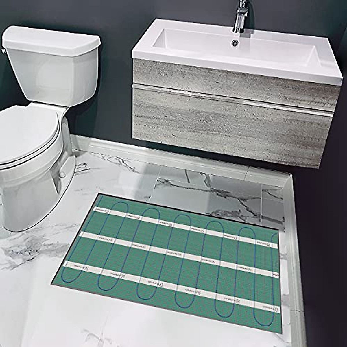 WarmlyYours TempZone Electric Radiant Floor Heating Easy Mat, Quick Installation, 3x2 sq. ft