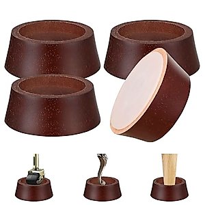 Furniture Raisers Bed Risers - 1 Inch Wooden Circle Heavy Duty Furniture Height Extenders Lifts for Sofa Couch Desk Chair Table Base Raising Space,with Silicone Non-Slip Pad, Pack of 4