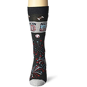 K. Bell Men's Classics Novelty Crew Socks, All American Dad (Black Heather), Shoe Size: 6-12