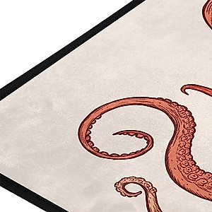 SLHKPNS Kitchen Mat Red Octopus Tentacles Non-Slip Kitchen Rugs Comfort Runner Doormat 39x20 Inch Soft Floor Mat for Home Decor