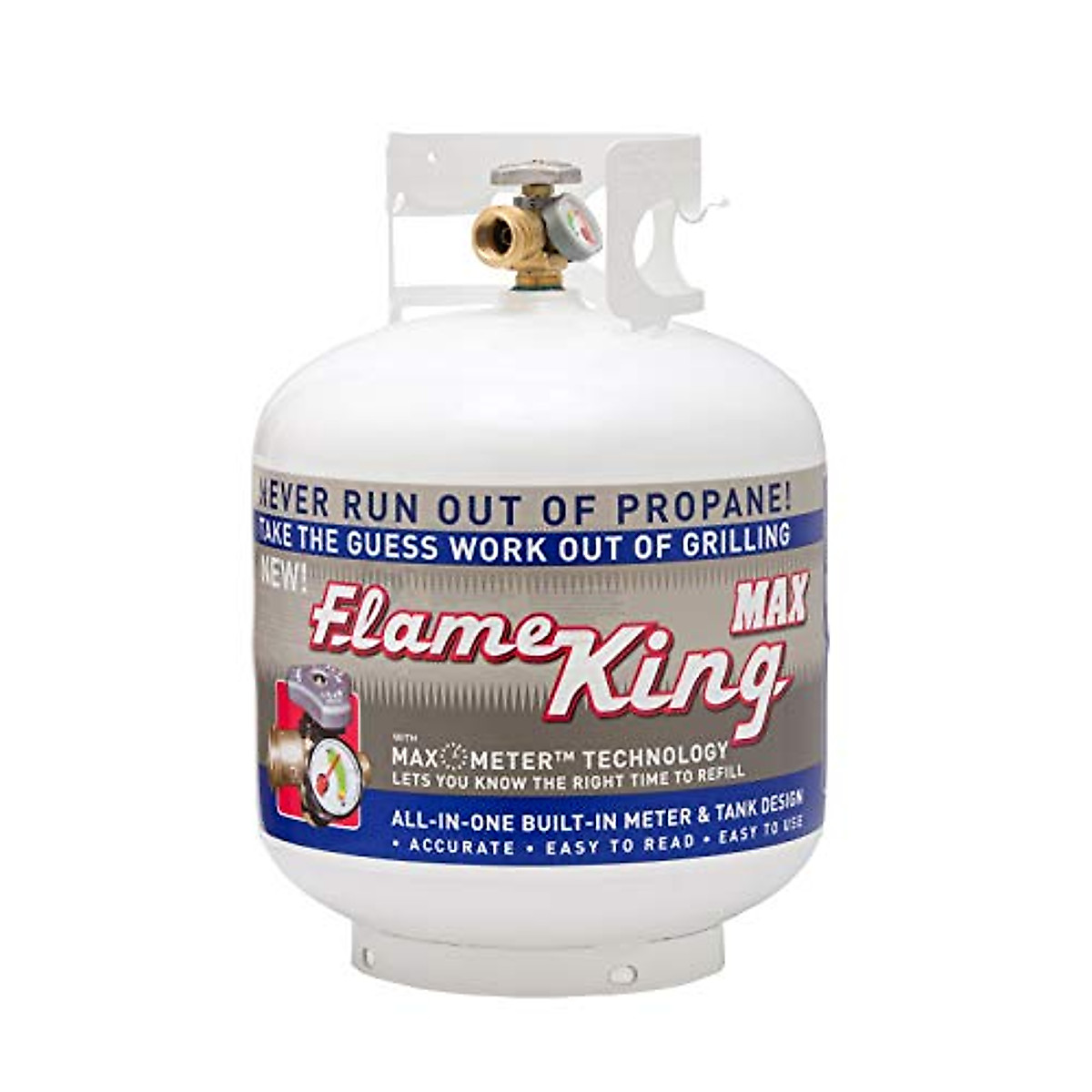 Flame King YSN230b 20 Pound Steel Propane Tank Cylinder with OPD Valve and Built-in Gauge, 20 lb Vertical
