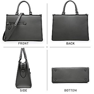 Dasein Purses Handbags for Women Satchel Bags Top Handle Work Tote Bag Shoulder Bag With Matching Wallet (Grey)