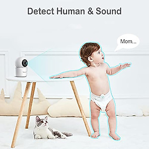 Sense-U Smart 2K Video Baby Monitor, FSA & HSA Eligible, Pan/Tilt, Person/Baby Crying/Motion Detection, 2-Way Talk, Night Vision, Background Audio, No Monthly Fee, (Compatible with Smart Baby Monitor)
