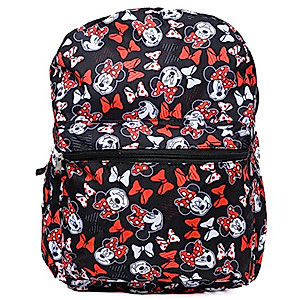Disney Minnie Mouse 16" Backpack Front Pocket All Over Print School Bag