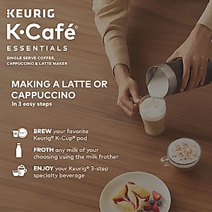 K-Cafe Essentials Single Serve K-Cup Pod Coffee, Latte and Cappuccino Maker, Black