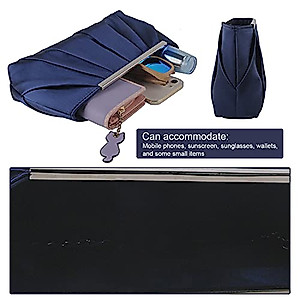 Lanpet Women's Evening Clutch Purses for Women Satin Elegant Pleated Evening Bag Silver Wedding Handbags for Women