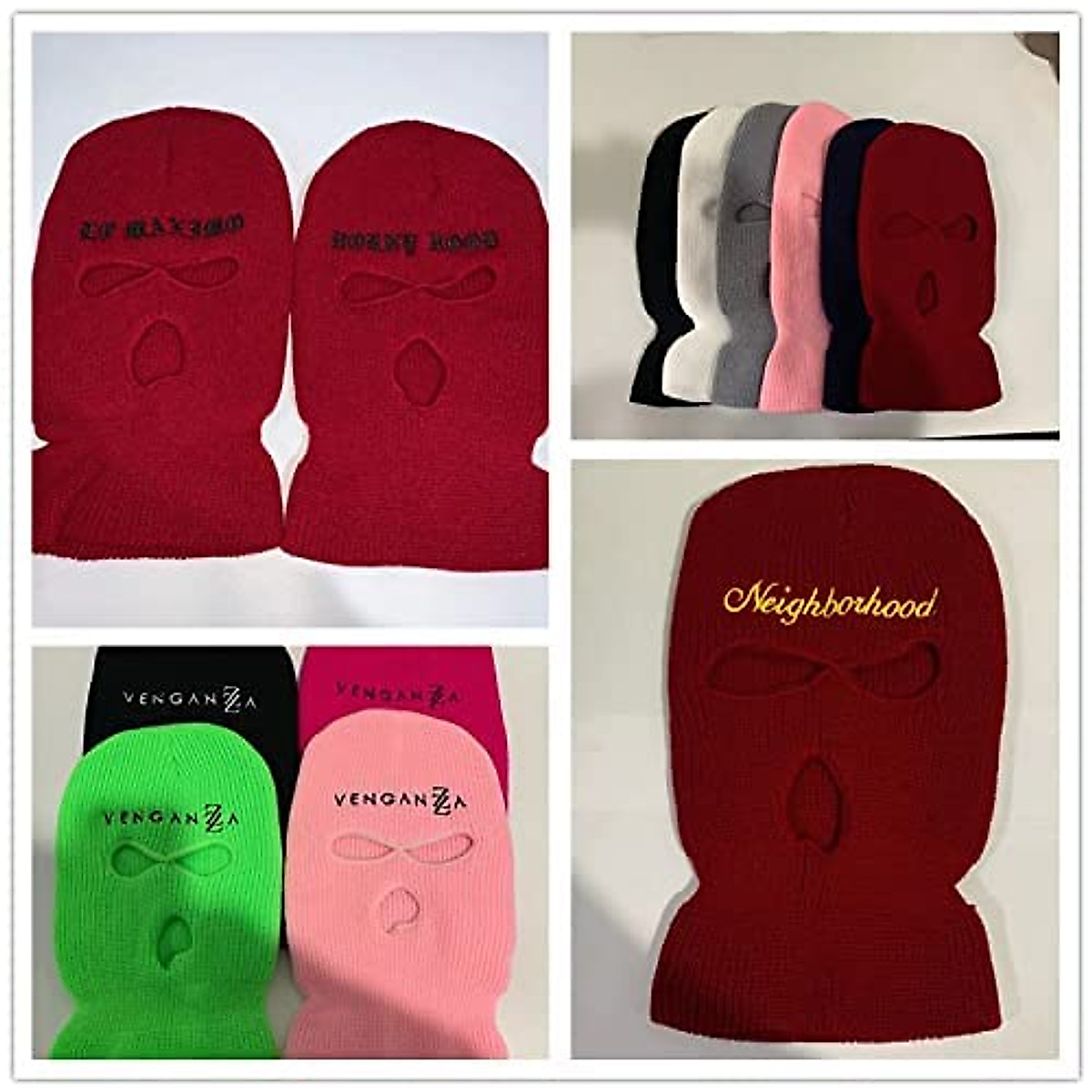 kstomize Personalized Customize Beanie Balaclava Mask, Women Men Winter Masked Ski Cycling Hat with Embroidery Letters Text Name Logo Black, One Size-Medium