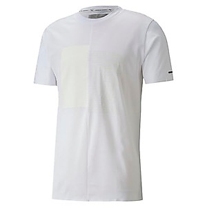 PUMA Mens Porsche Design Graphic Crew Neck Athletic Tops Casual Comfort Technology - White - Size S