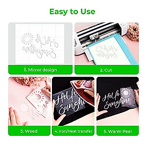 HTV Heat Transfer Vinyl - 30 Packs 12" x 10" Ultra-Stretchable Iron on Vinyl for T-Shirts, 15 Vibrant Colors HTV Vinyl Bundle, Upgraded PU Heat Transfer Vinyl Sheets, Premium HTV Vinyl for Cricut