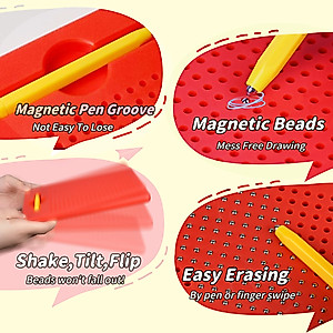 MAGBLOCK Magnetic Drawing Board Kids Writing Pad with Magnet Pen, Portable Educational Toys for Toddlers Kids Boys and Girls,Gifts Ideal for Travel and Road Trips (8.58in x6.89in)