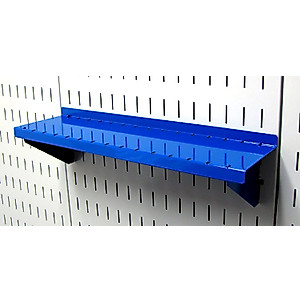 Wall Control Pegboard Shelf 4in Deep Pegboard Shelf Assembly for Wall Control Pegboard and Slotted Tool Board – Blue