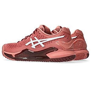ASICS Women's Gel-Resolution 9 Clay Tennis Shoes, 10.5, Light Garnet/White