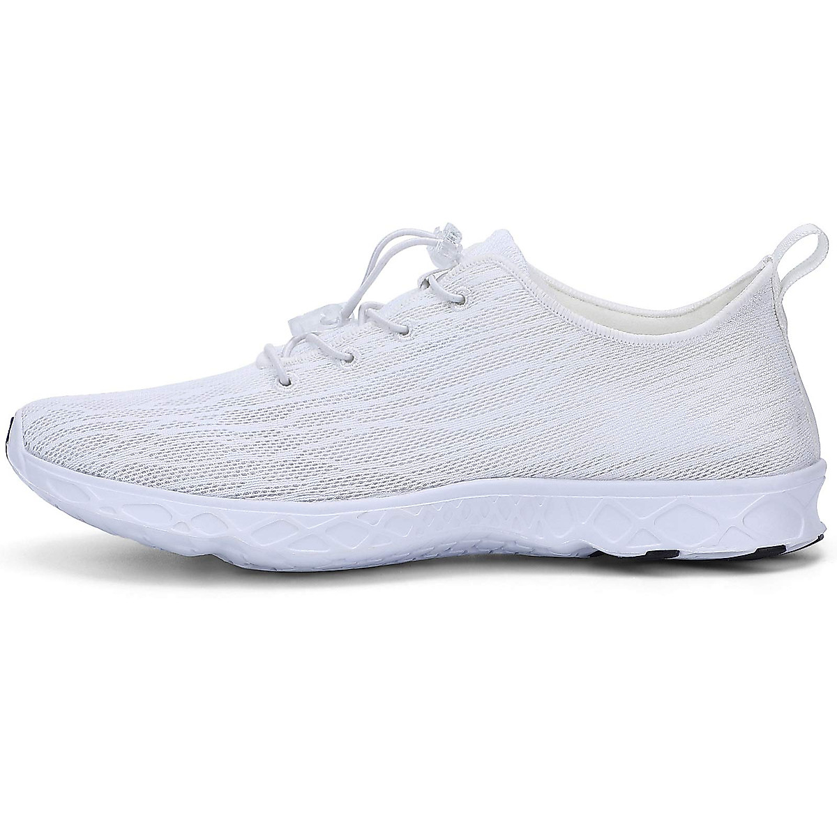 Racqua Mens Womens Lightweight Quick Drying Aqua Water Shoes Athletic Sport Walking Shoes Swimming Shoes White 7 Women/6 Men