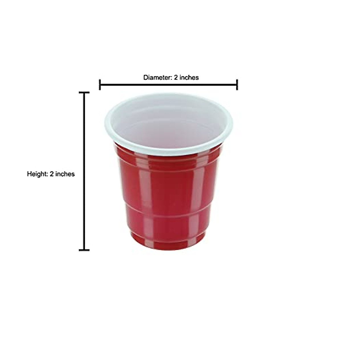 PARTY BARGAINS 2oz Plastic Shot Glasses - (120 Pack) Mini Red Disposable Plastic Shot Cups, Jello Shots, Perfect Size for Serving Condiments, Snacks, Samples and Tastings