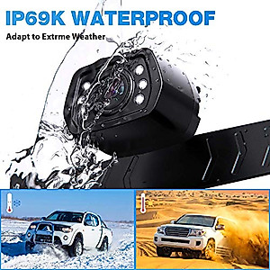 ZEROXCLUB 7 Inch Wired Backup Camera Kit, 1080P HD Large Display for Car Trucks Pickup SUVs Vans RVs License Plate Rearview Reversing Camera Night Vision IP69 Waterproof Wide View - B7