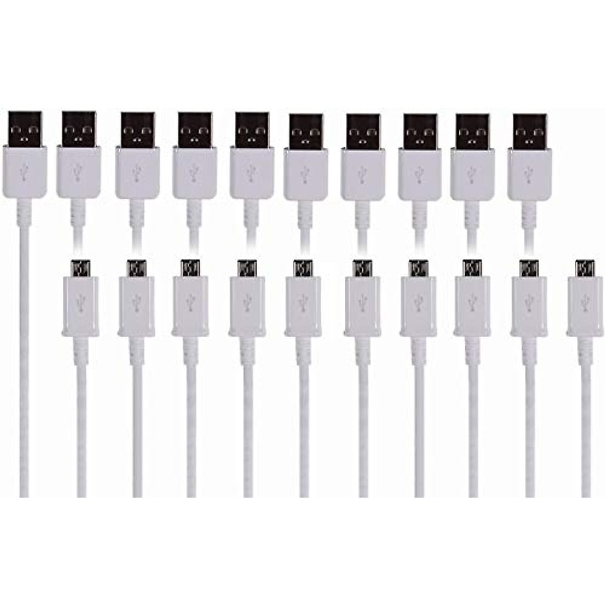 TekSonic 10-Pack Micro USB Cable Wholesale Lot (Bulk Discount) - 1 M/3.3 ft Universal Charging Sync and Charge Micro USB to USB A Cords, Data Cable for Samsung Galaxy, HTC, LG, Android, Windows Phone