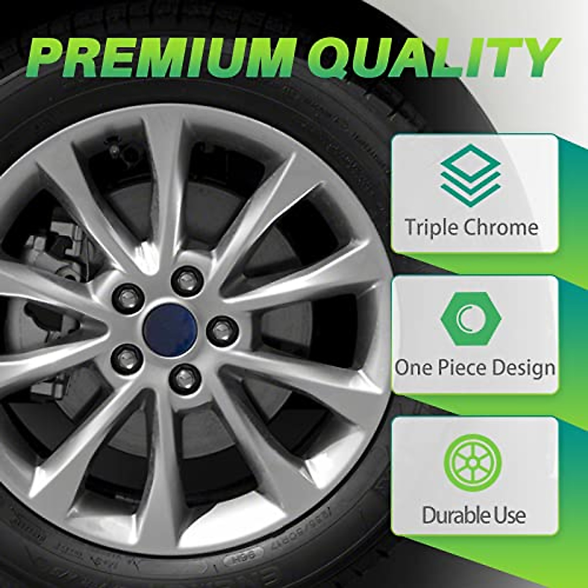 AUTOPTIM M12x1.5 Spline Lug Nuts - Replacement for 1998-2022 Honda Accord, 1997-2022 Honda CRV, 2004-2022 Honda Civic, 17mm Hex 1.38" Tall, Black Closed End Wheel Lug Nuts (20pcs)