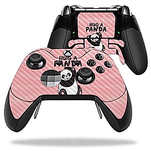 MightySkins Carbon Fiber Skin for Microsoft Xbox One Elite Controller - Hug A Panda | Protective, Durable Textured Carbon Fiber Finish | Easy to Apply, Remove, and Change Styles | Made in The USA