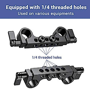 SmallRig Super Lightweight 15mm Railblock, 15mm Rod Clamp with 1/4"-20 Thread for Sony for Canon and Other 15mm DSLR Camera Rig Shoulder Support Rail System, Pack of 2 - 2061