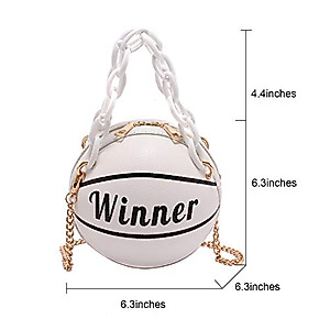KUANG! Women's Basketball Shaped Mini Chain Purse Shoulder Messenger Handbags Handle Tote Cross Body bags For Girls