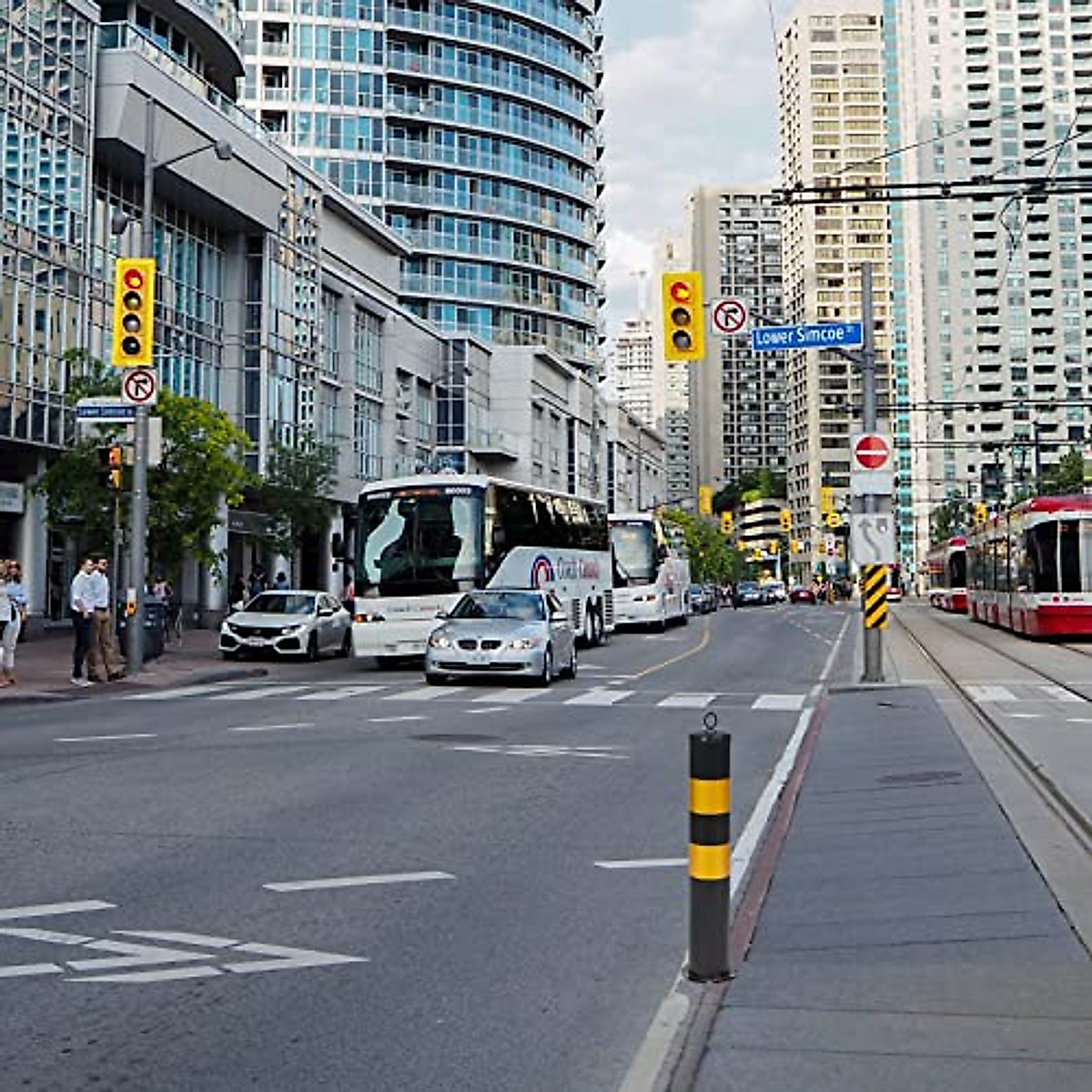 Security Post Barrier Parking Barrier Safety Bollard Post Traffic Road Safety Barrier Traffic Safety Delineator Street Stanchions for Parking Lot Road Marker