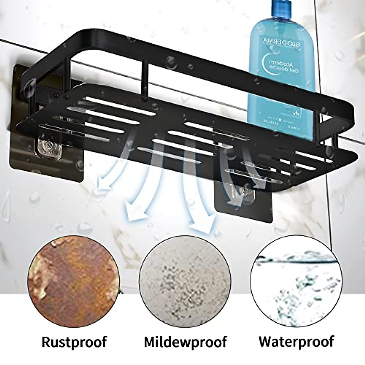 Detoypapa Shower Caddy,2 Pack Bathroom Shower Organizer with Soap Holder Drill-Free Adhesive Shower Shelves for Bathroom Shower Storage