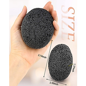 Maryton Natural Pumice Stone for Feet - Lava Foot Exfoliator Scrubber Pedicure Tools, Dead Skin Corn Callus Remover for Feet and Hands, 2 Count