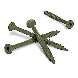 Deck Plus Deck Screws, 10 x 3" Self Drilling Screws, Green, 5 lb Box, Rust Resistant, T25 Star Bit
