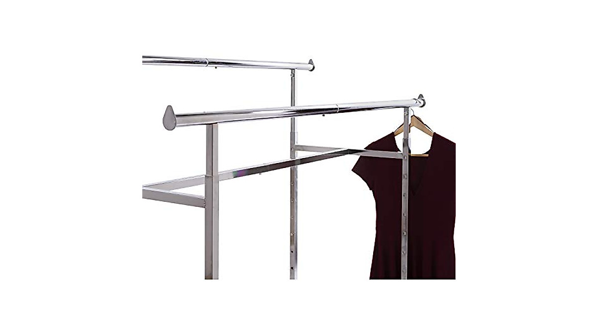 Econoco - Adjustable Double Bar Rectangular Hangrail Rack in Chrome — 🛍 ...
