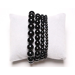 275 pcs Set of Czech Round Glass Beads, Jet Black - 3mm (100pcs), 4mm (100pcs), 6mm (50pcs), 8mm (25pcs) kit for Jewelry Making