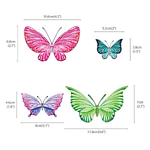 DECOWALL DS8-1602 Watercolour Butterflies Kids Wall Stickers Wall Decals Peel and Stick Removable Wall Stickers for Kids Nursery Bedroom Living Room d?cor