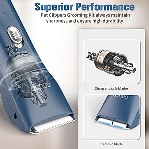 Gooad Cat Clippers for Matted Hair, Quiet Cat Shaver for Long Hair, Cordless Cat Hair Trimmer for Grooming, Cat Paw Trimmer Nail Grinder,Pet Shaver Cat Grooming Kit for Cats Small Dogs Animals(Blue)