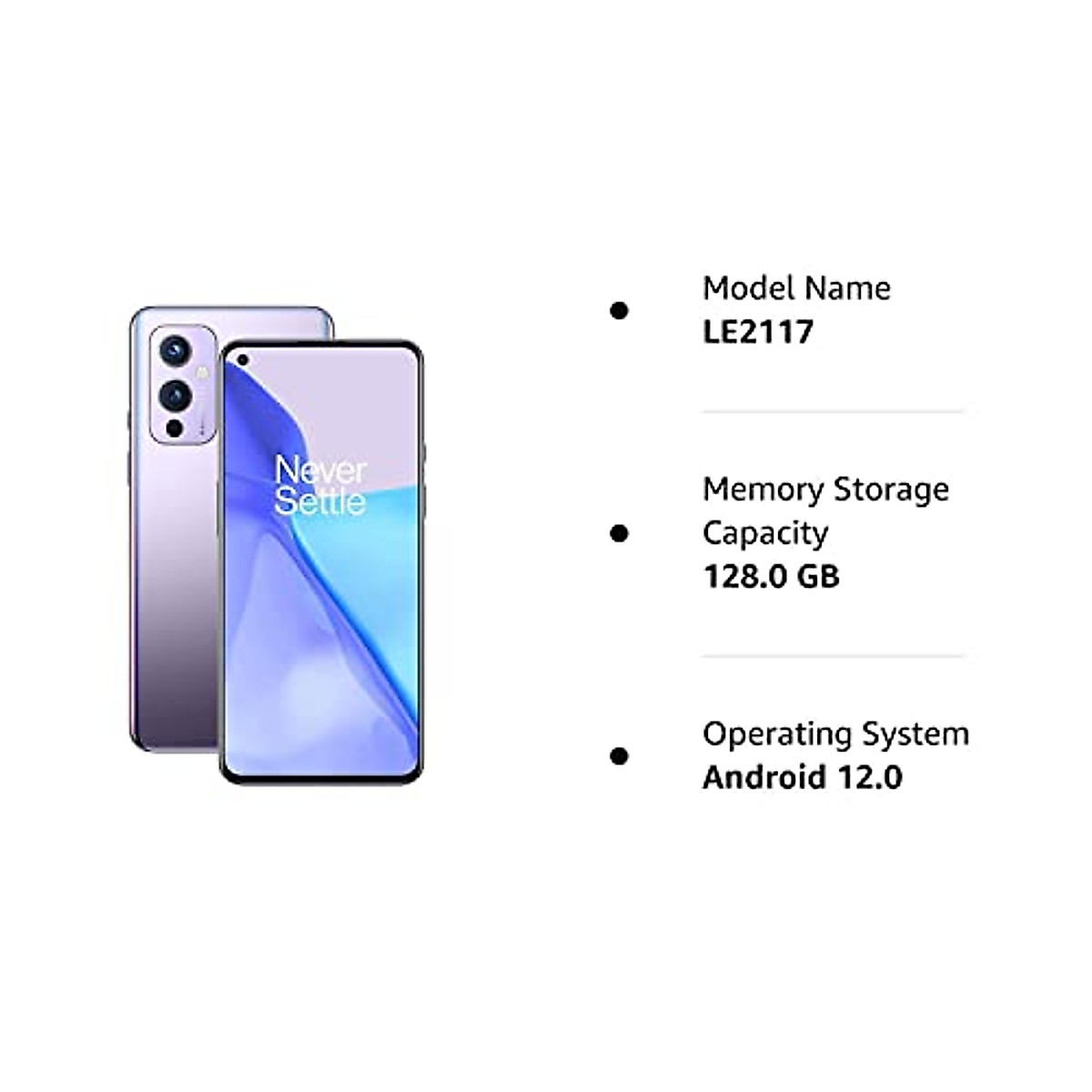 OnePlus 9 Winter Mist, LE2117 5G T-Mobile Unlocked, 8GB RAM+128GB Storage (Renewed)