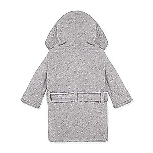 Burt's Bees Baby - Bathrobe, Infant Hooded Robe, Absorbent Knit Terry, 100% Organic Cotton, 0-9 Months (Heather Grey)