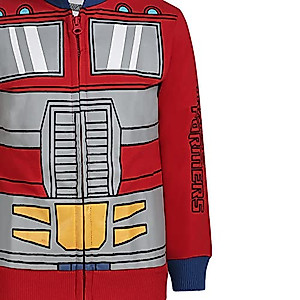 Hasbro Transformers One Optimus Prime and Bumblebee Boys Zip Up Hoodie for Big Kids Red