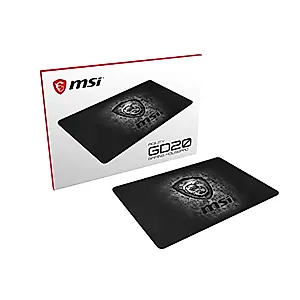 MSI Agility GD20 Premium Gaming Mouse Pad, Standard Medium Size,Ultra Smooth Micro-Tex Textile Surface,Anti-Slip Natural Rubber Base,Extra Thick,Perfect for Laser and Optical Mice,12.5” X 8.7” X 0.2”
