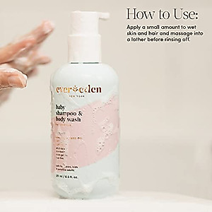 Evereden Baby Shampoo and Body Wash 8.5 fl oz. | Clean and Natural Baby Care | Non-toxic and Fragrance Free | Plant-based and Organic Ingredients