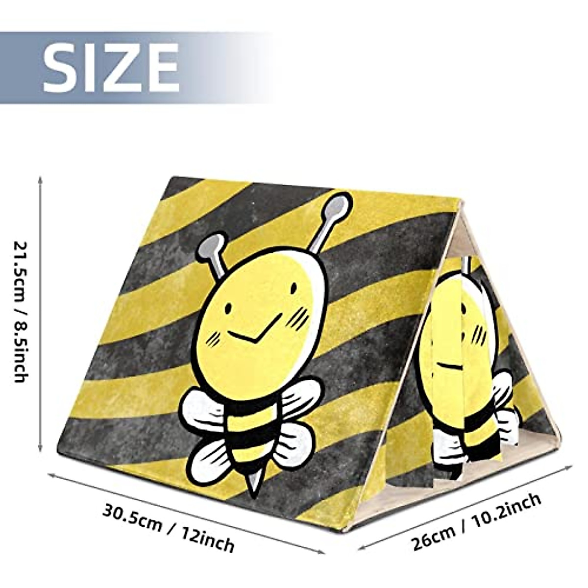 Y-DSIWX Guinea Pig House Bed, Rabbit Large Hideout, Small Animals Nest Hamster Cage Habitats Cute Small Bee Black Yellow Stripes