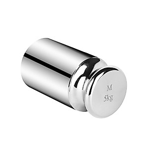 True 5kg 5000g OIML Class M2 Precision Calibration Weight, Chrome Finish, Test Weight for Digital Scale- Dimensions: Diameter: 7.7cm, Height: 14.5cm