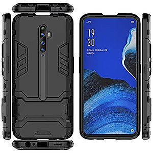 SCIMIN Hybrid Case for Oppo Reno2 F, Shockproof Case for Oppo Reno2 F, Dual Layer Protection Hybrid Rugged Case Hard Shell Cover with Kickstand for Oppo Reno2 F