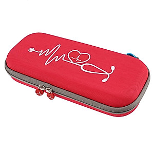 Lyzeous Protective Case for Classic III Stethoscope Accessories Portable Storage Bag Carrying Case Pouch(Red)