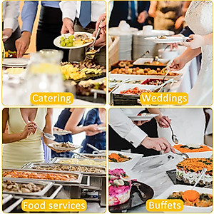 Set of 12 Stainless Steel Serving Spoons Large Metal Serving Utensils Dishwasher Safe Spoons for Buffet Catering Food Cooking Kitchen Banquet Restaurant Home, Silver, 8.3 Inches Long