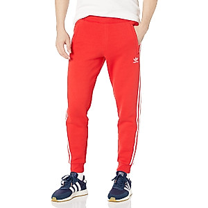 adidas Originals Men's 3-stripes Pants, Vivid Red, Large