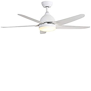 FINXIN Indoor Ceiling Fan Light Fixtures White Remote LED 52 Ceiling Fans For Bedroom,Living Room,Dining Room Including Motor,5-Blades,Remote Switch (5-Blades)