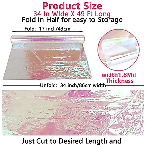 MIVIDE 34 in x 49 ft Iridescent Cellophane Wrap Roll, 2 Roll Iridescent Cellophane Wrapping Paper for Gift Baskets, DIY Crafts, Birthday, Christmas Gifts Wrapping, Flower Wrapping, Red Gold Iridescent