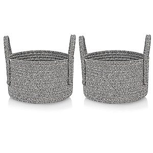 CubesLand Cute Small Baby Nursery Basket Bin,Soft Cat Toys Storage Basket,Woven Baskets for Shelves,Cube Organizer Basket Bin,Home Decor 9.5x5.51 Gray