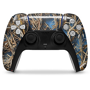 WraptorSkinz Skin Wrap compatible with Sony PS5 DualSense Controller WraptorCamo Grassy Marsh Camo Neon Blue (CONTROLLER NOT INCLUDED)