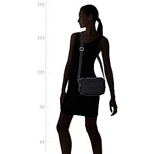 Kipling Women’s Abanu Medium Crossbody Bag, Lightweight, Adjustable Nylon Waist Pack with Multi-Compartment Zip Pockets, Black Noir