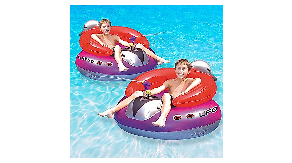 Swimline UFO Squirter 2-Pack - Fun Retro Pool Floats with Water Guns
