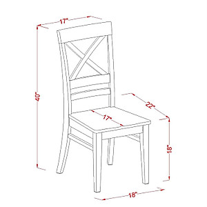 East West Furniture DLQU3-BCH-W 3 Piece Dining Set Contains a Round Dining Table with Dropleaf and 2 Kitchen Chairs, 42x42 Inch, Black & Cherry
